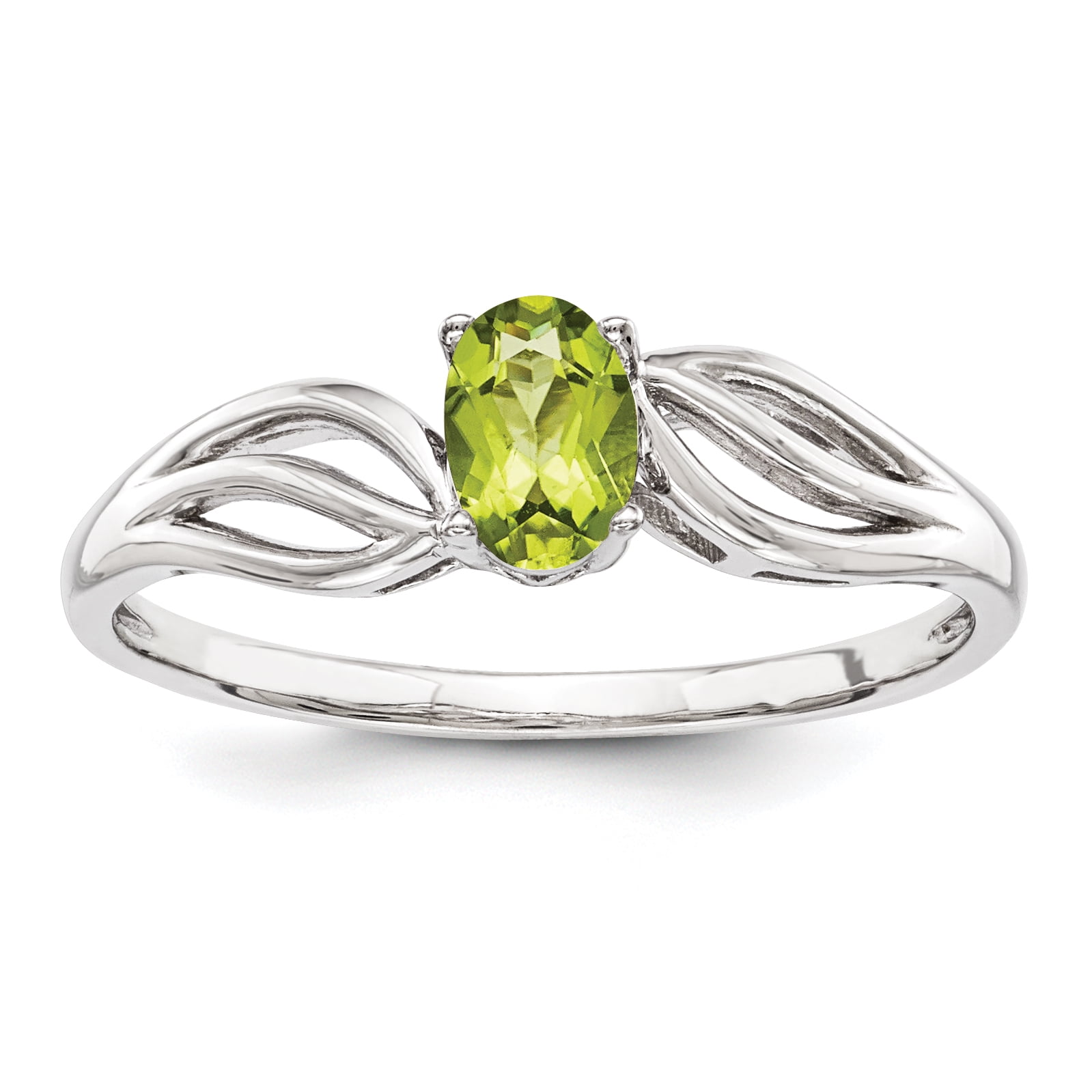 925 Sterling Silver Polished Peridot Ring Size 10 - .55 cwt - Jewelry ...
