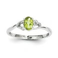 Sterling Silver Rhodium-plated Peridot Ring QBR15AUG - Walmart.com