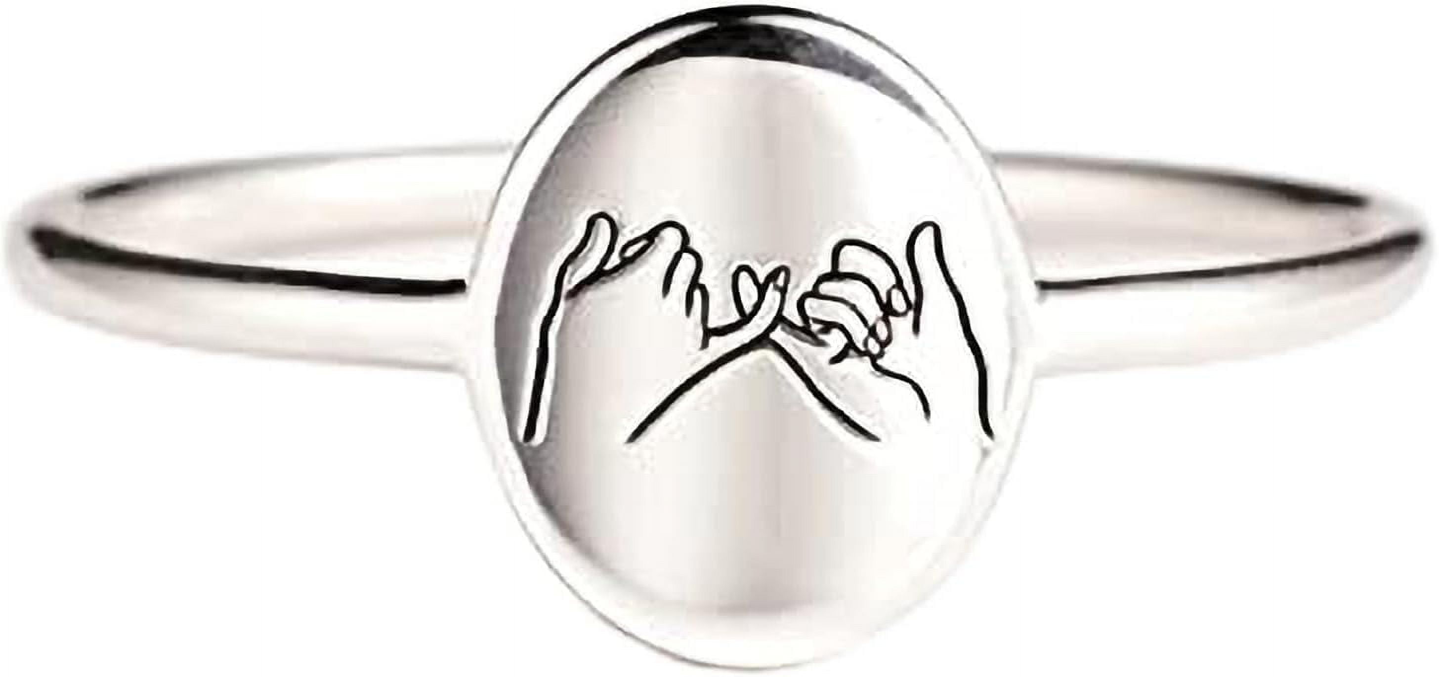Sterling Silver Pinky Promise Ring for Women Mother Daughter Ring ...