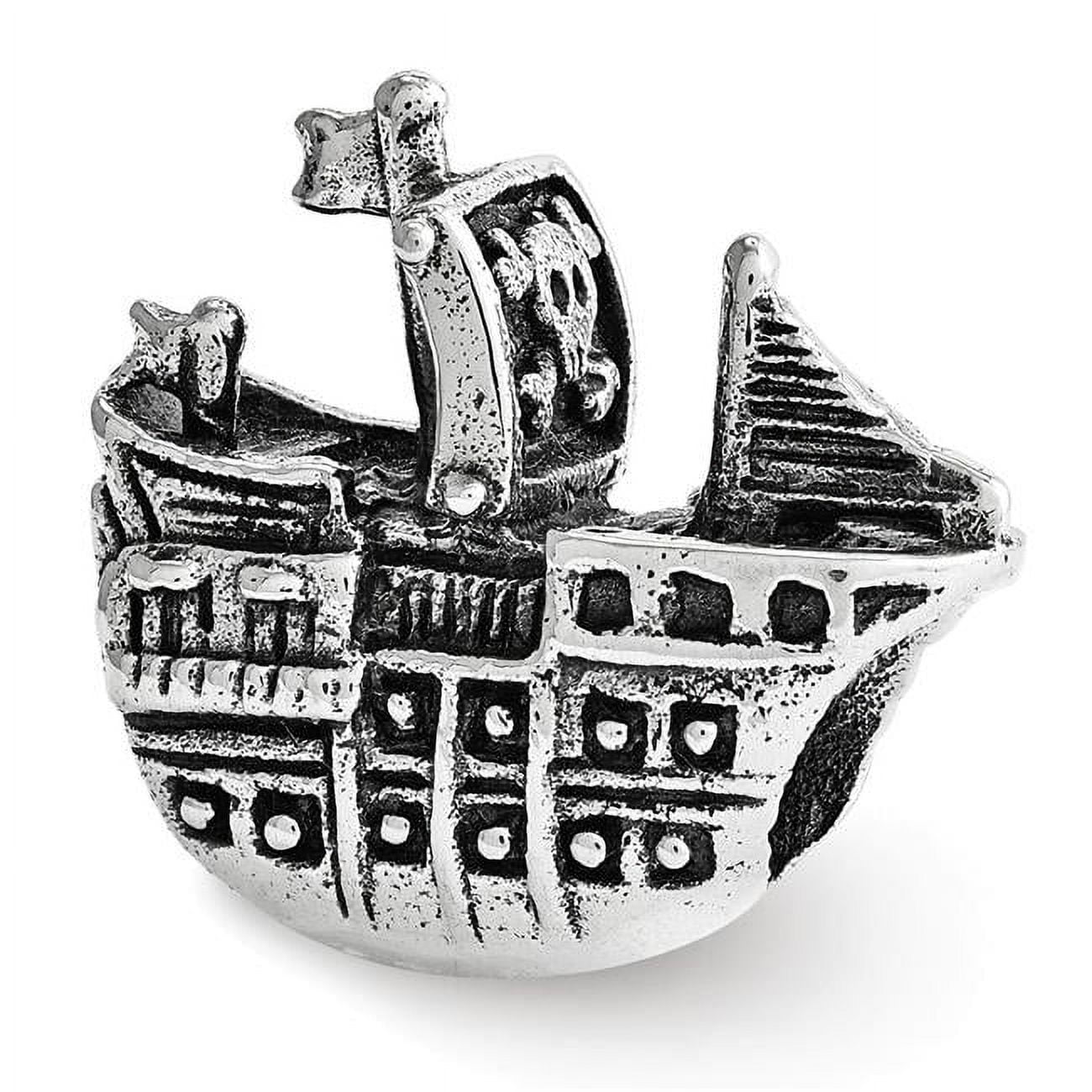 Sterling Silver Pirate Ship Bead - Polished & Antiqued - Walmart.com