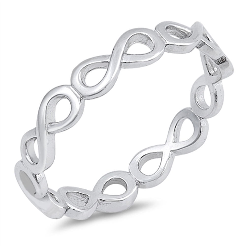 Sterling Silver Plain Infinity Band Ring - Walmart.com