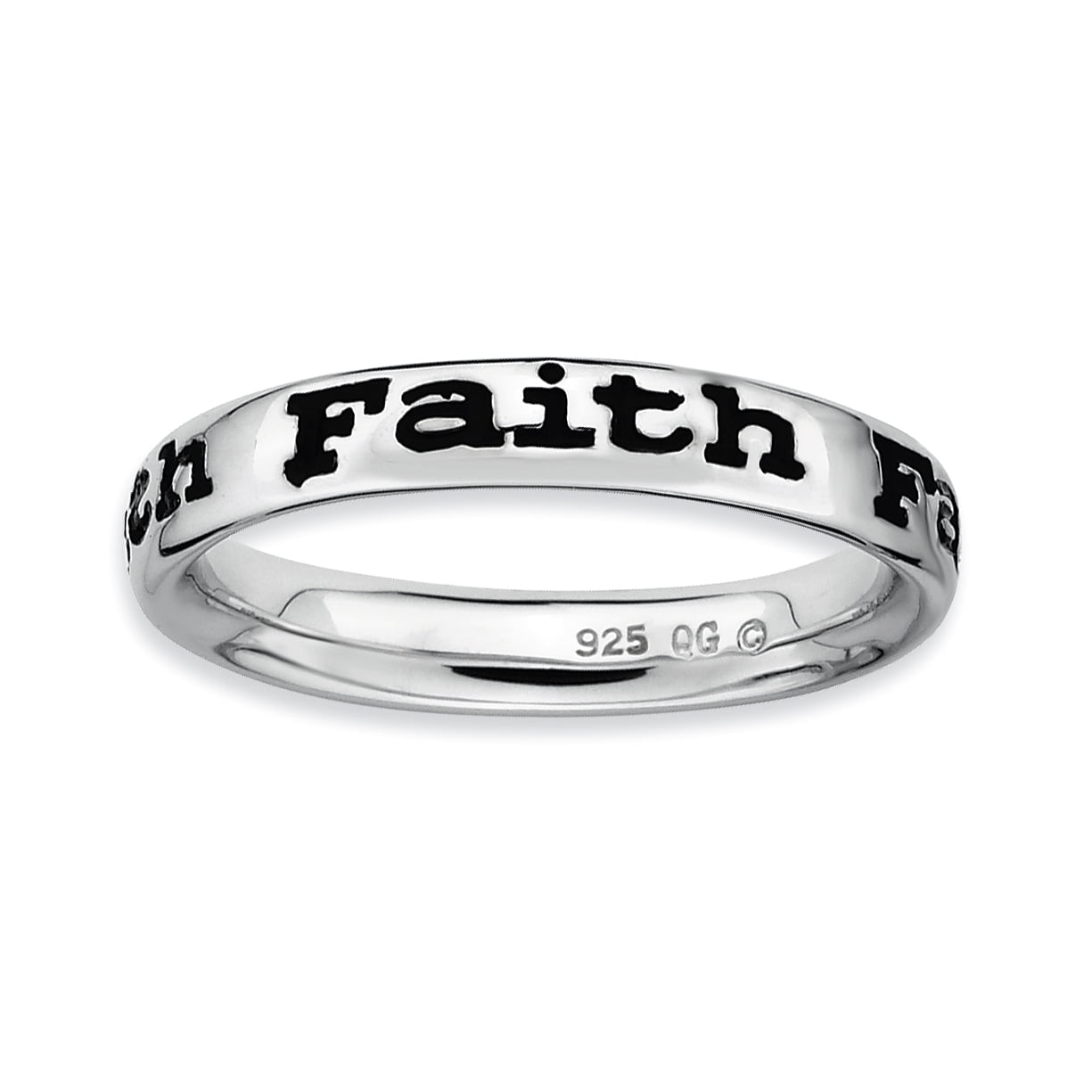 Sterling Silver Polished Enameled Faith Ring - Walmart.com