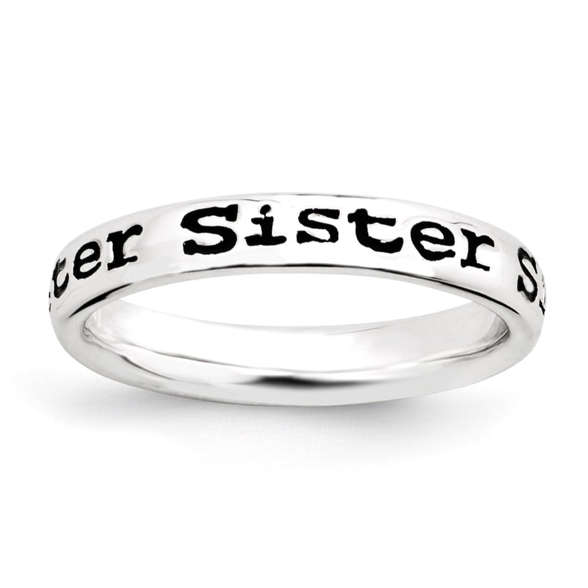 Sterling Silver Polished Enameled Sister Ring - Walmart.com