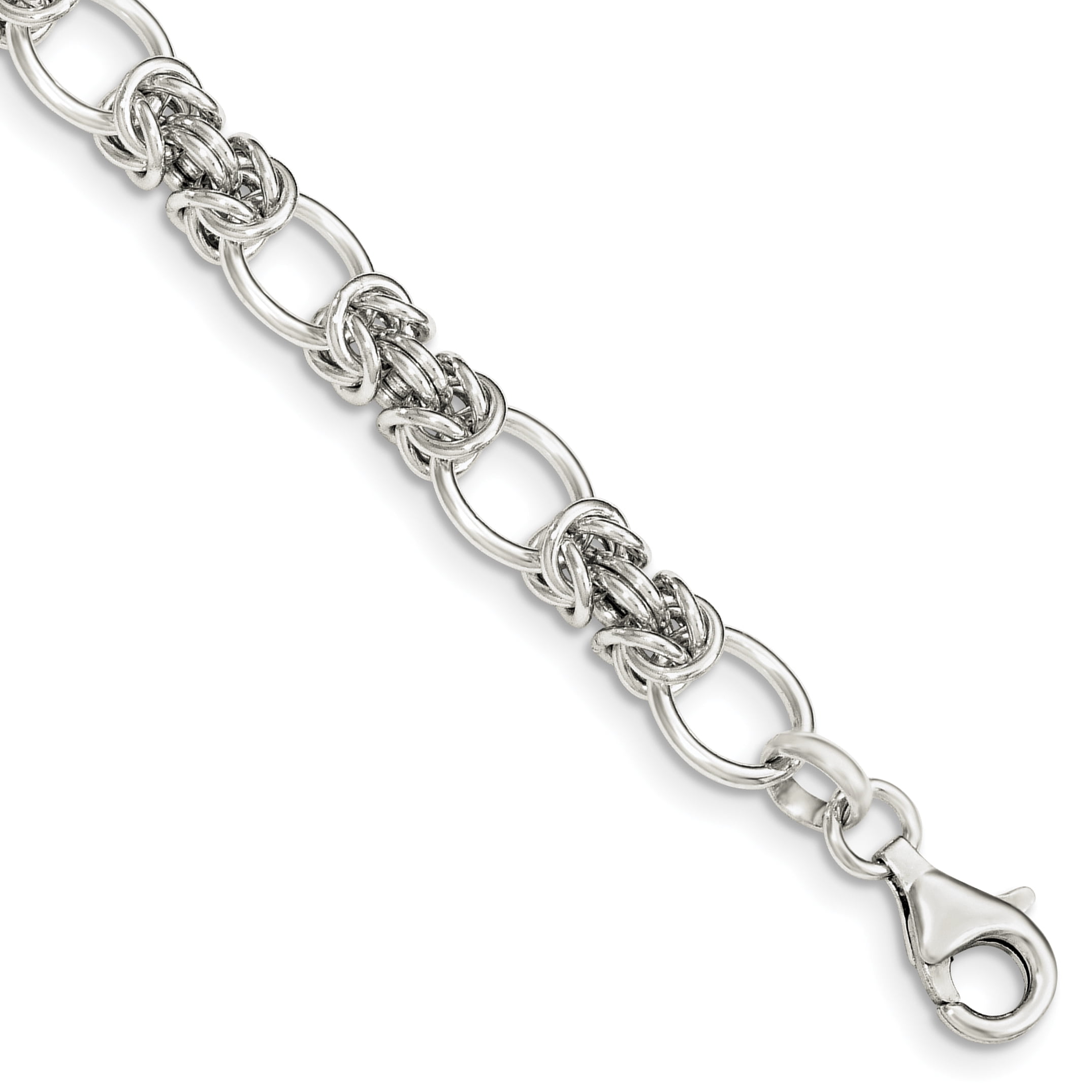 Sterling Silver Polished Fancy Link Bracelet - Walmart.com