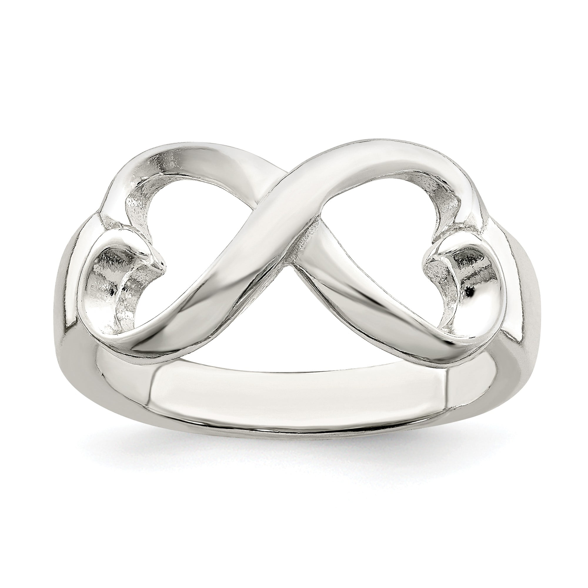 Sterling Silver Polished Heart Infinity Ring - Size 6 - Walmart.com