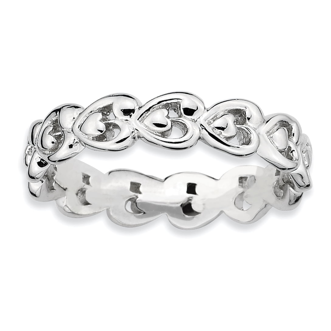 Sterling Silver Polished Heart Ring - Walmart.com