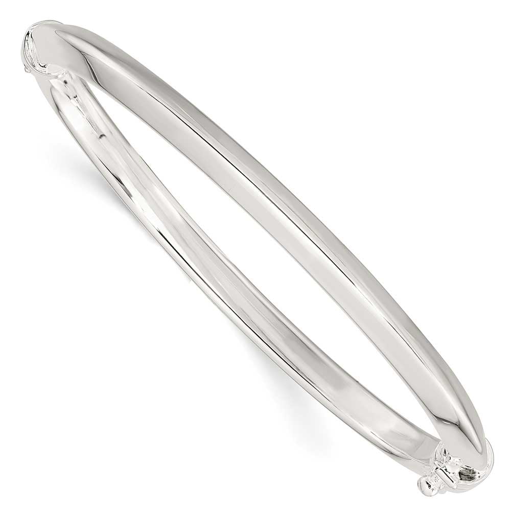Sterling Silver Polished Hinged Bangle - Walmart.com