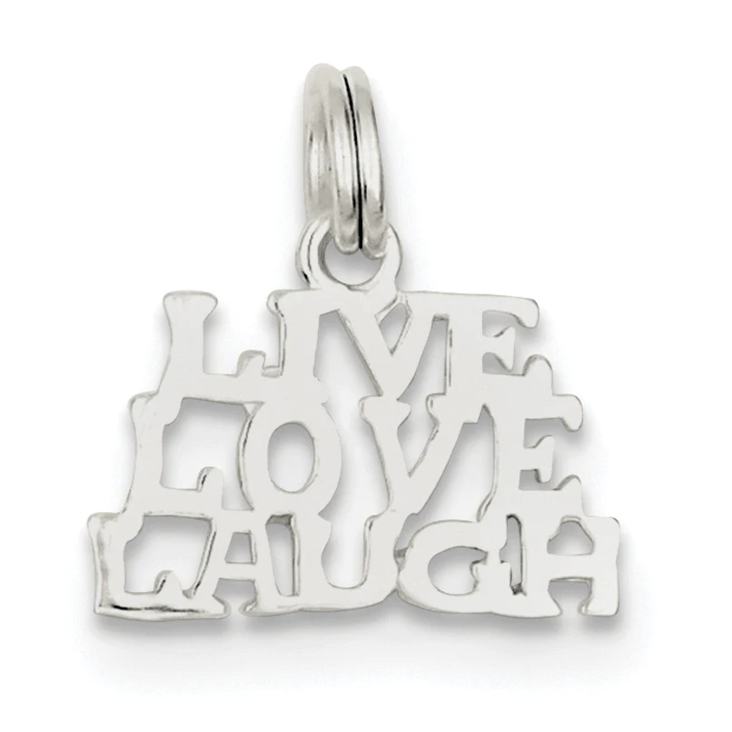 Sterling Silver Polished Live, Love, Laugh Charm QC6775 - Walmart.com
