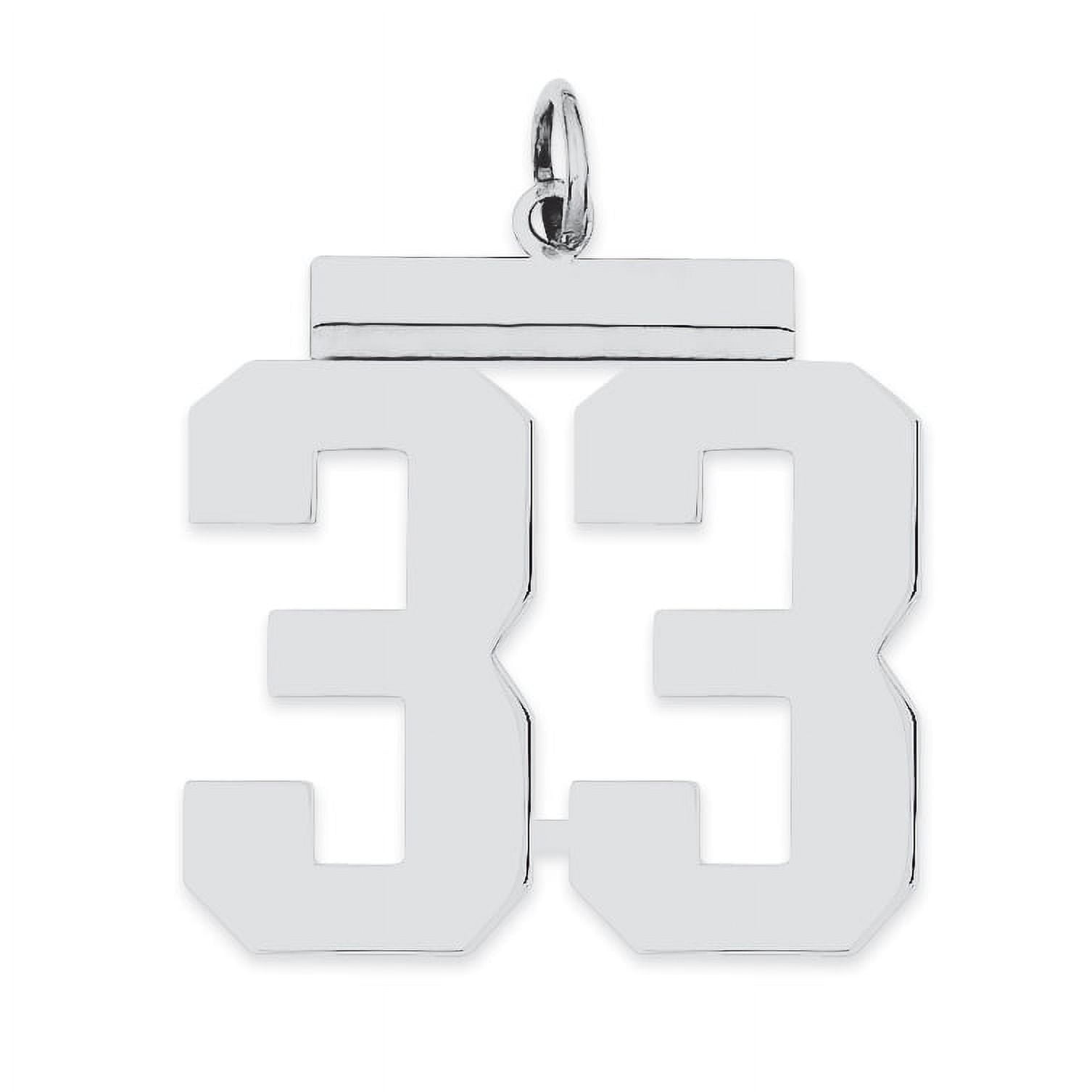 Sterling Silver Polished Number 33 Charm Pendant - Walmart.com