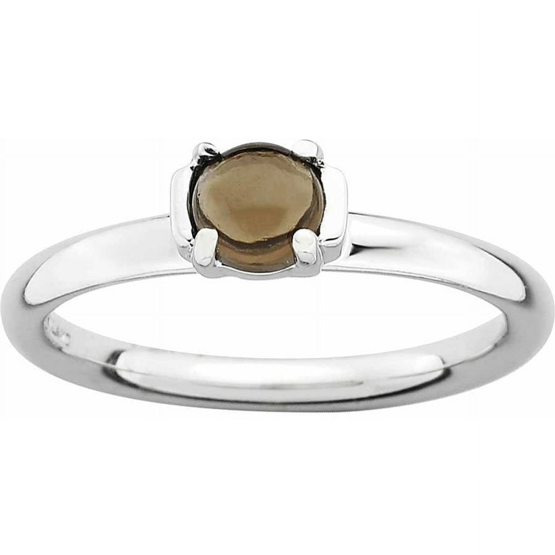 Sterling Silver Polished Smoky Quartz Ring - Walmart.com