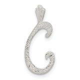 Sterling Silver Polished & Textured Letter C Chain Slide - Walmart.com