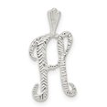 Sterling Silver Polished & Textured Letter H Chain Slide - Walmart.com