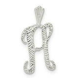 Sterling Silver Polished & Textured Letter H Chain Slide - Walmart.com