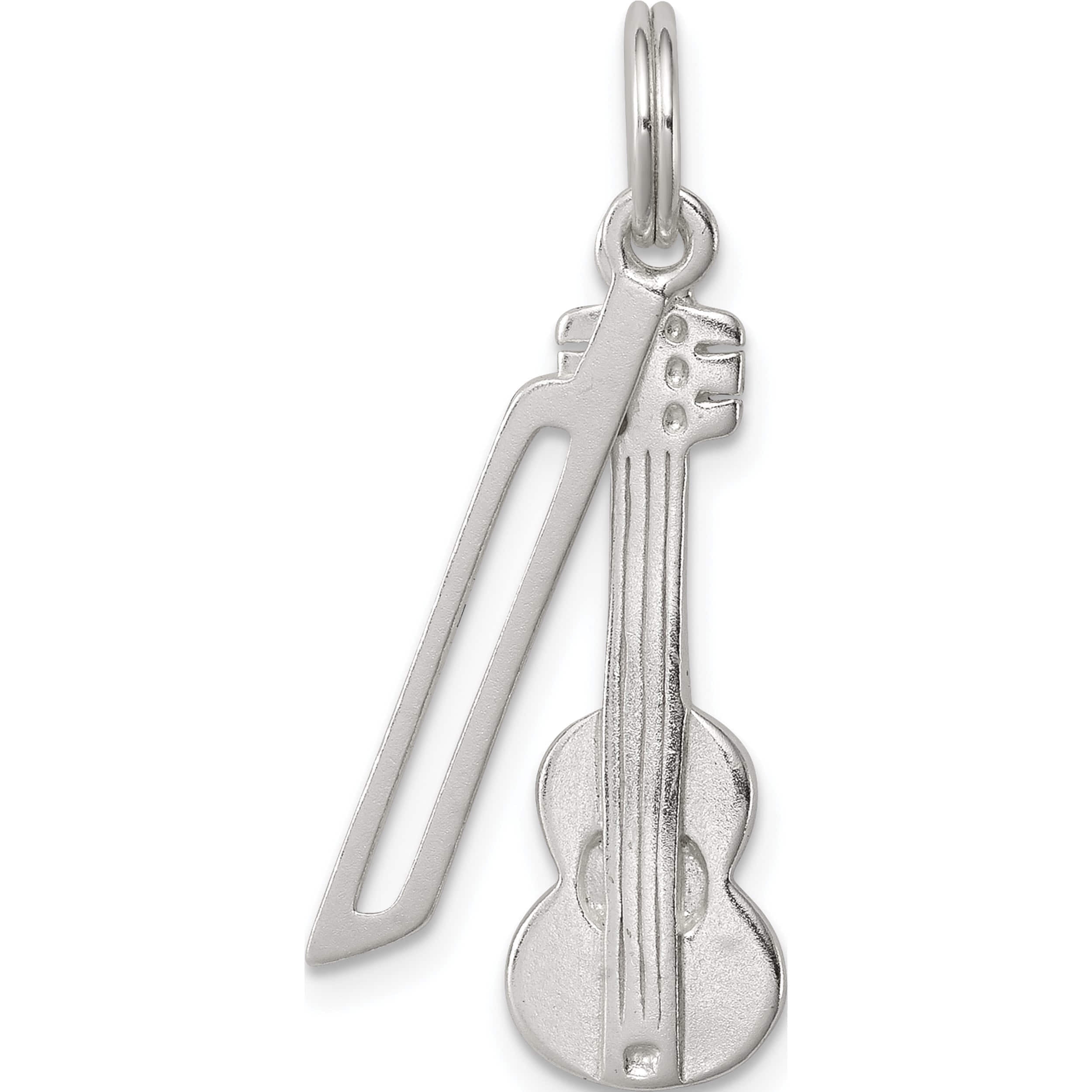 Sterling Silver Polished Violin & Bow Charm (25 X 8) Made In Thailand ...