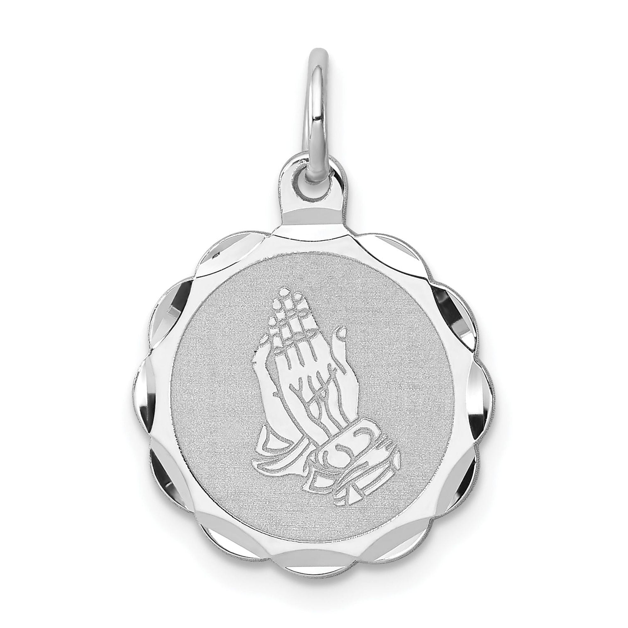 Sterling Silver Praying Hands Pendant Necklace, Christian Religious ...