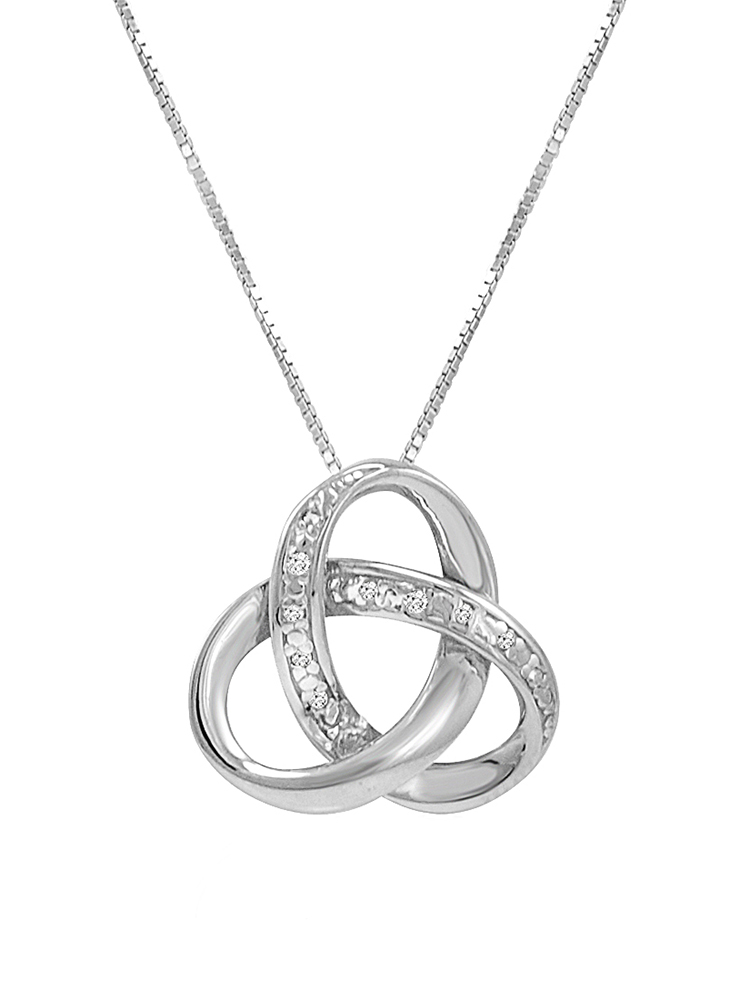 Disney Women's Crystal Sterling Silver Minnie Mouse Pendant, 18" Chain ...