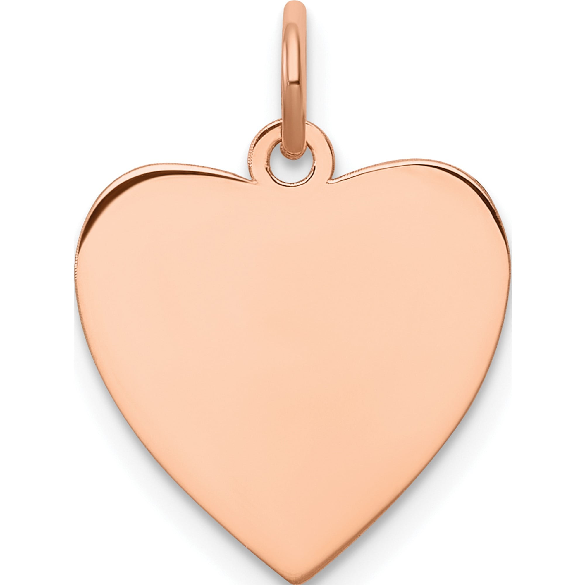 Sterling Silver RG Plated Engraveable Heart Polished FrontSatin Back ...
