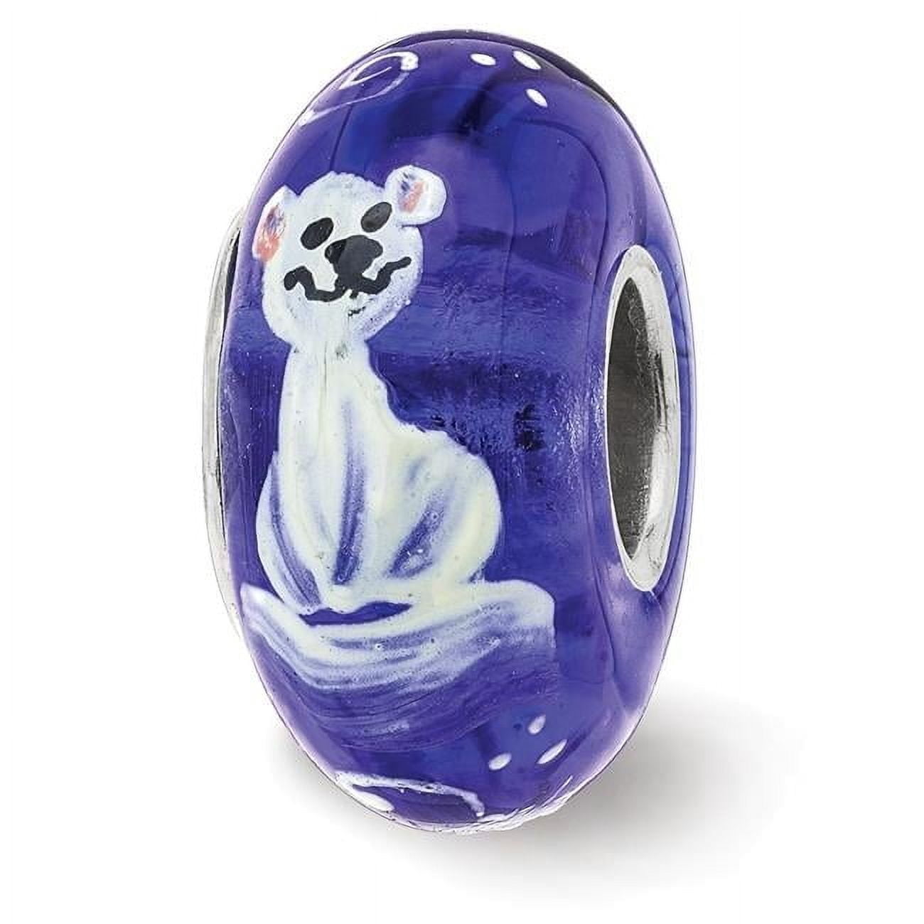 Sterling Silver Reflections Hand Painted Little Nora Fenton Glass Bead ...
