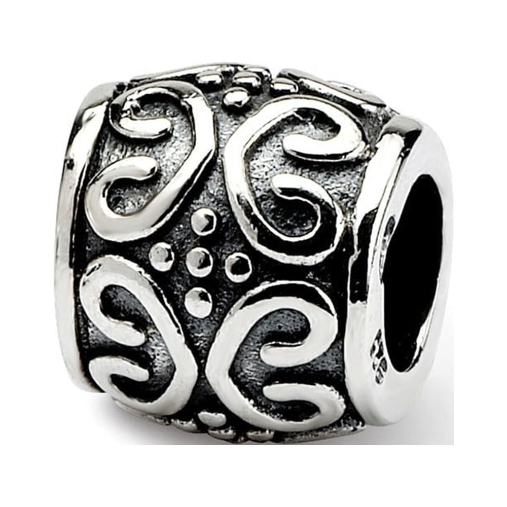 Sterling Silver Reflections Scroll Dots Bali Bead Charm - Measures 8 ...