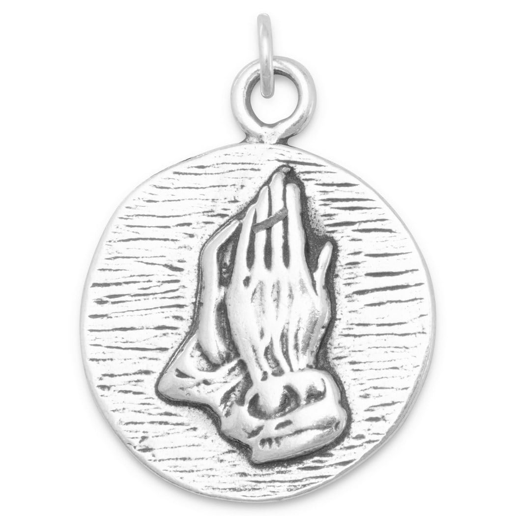 Sterling Silver Reversible Charm With Praying Hands And Serenity Prayer ...