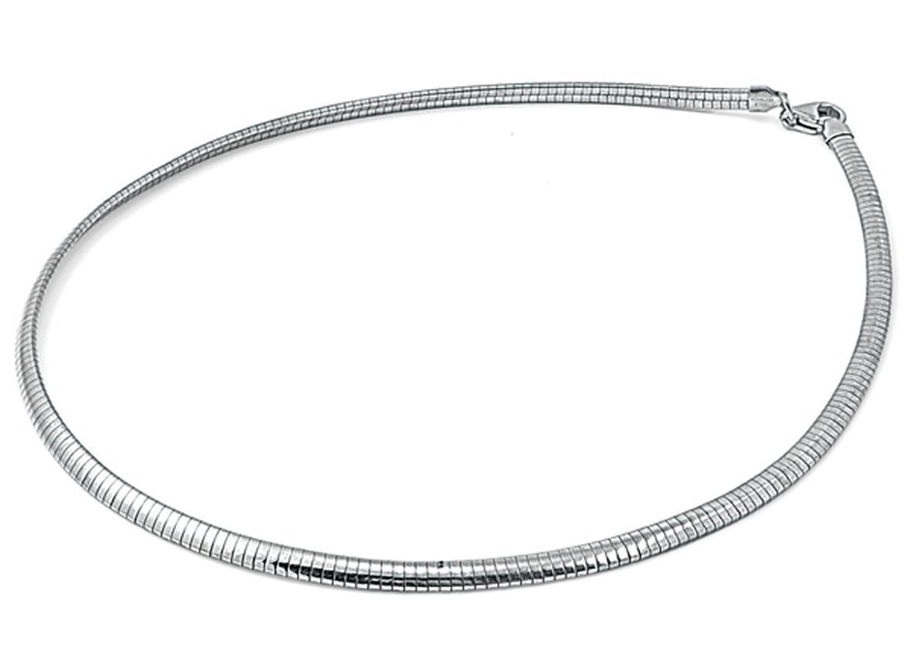 Sterling Silver Reversible Omega Snake Chain 4mm Solid 925 Italy ...