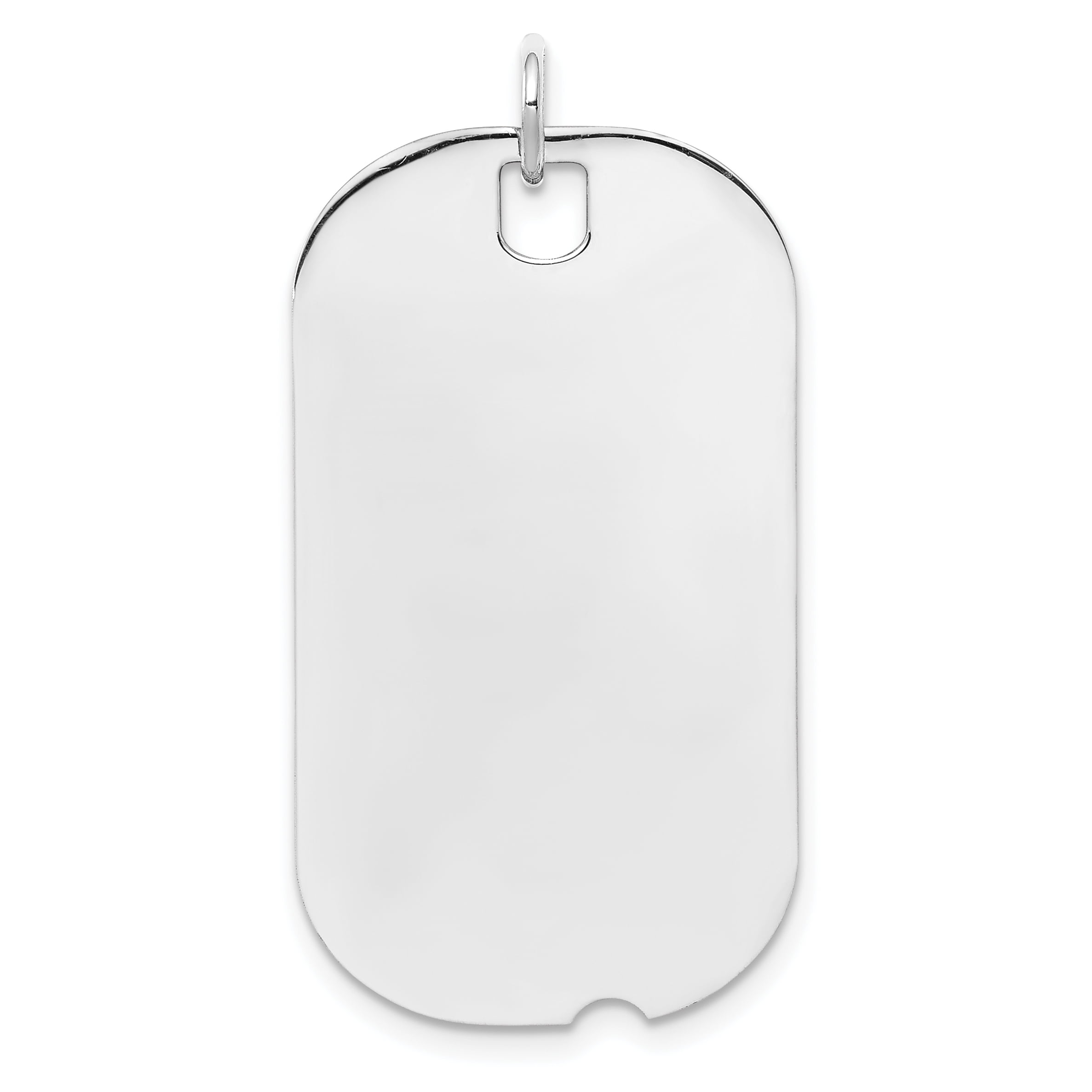 Sterling Silver Rh-plt Engravable Dog Tag Polished Front/Back Disc ...