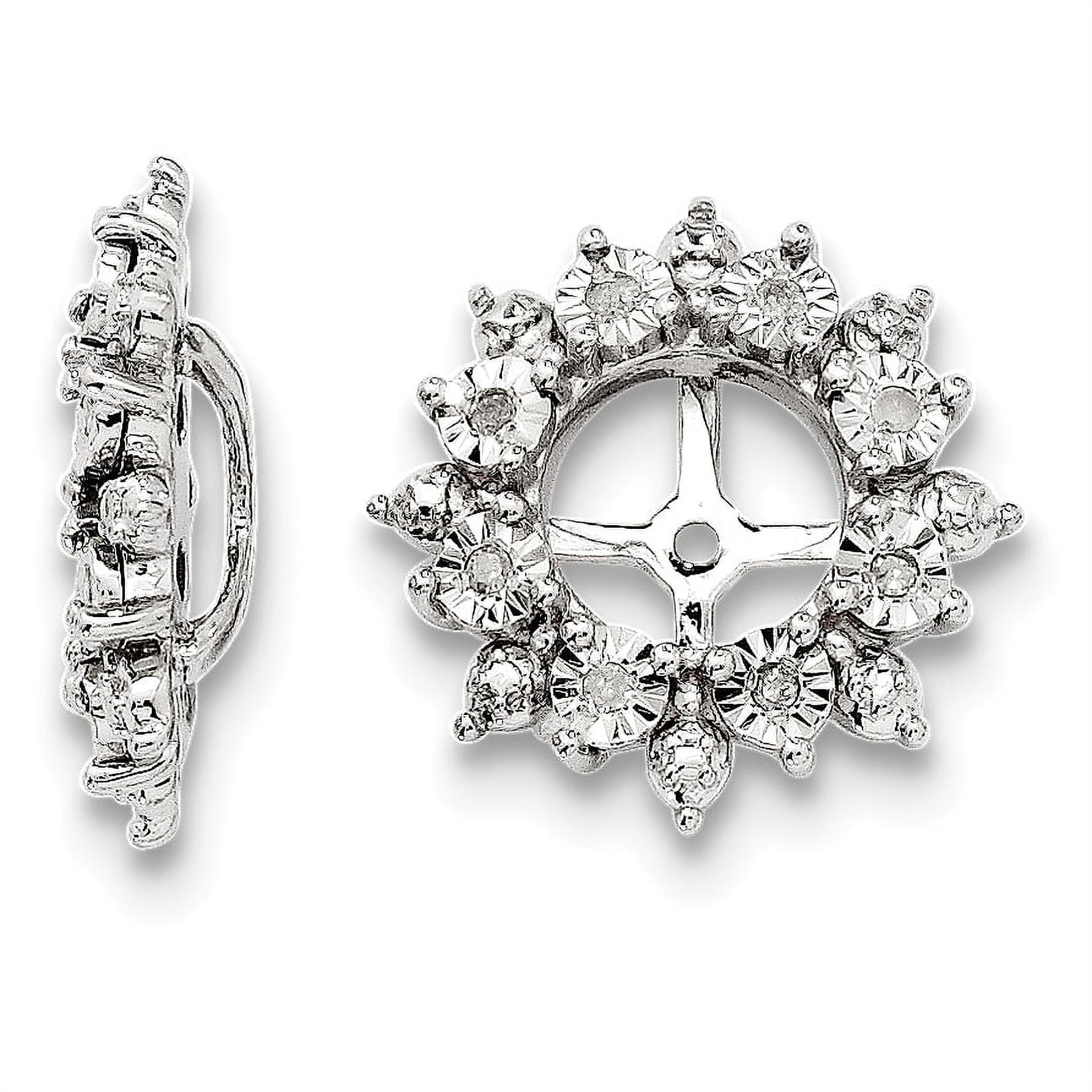 Sterling Silver Rhodium Diam. Earring Jacket QJ121 - Walmart.com