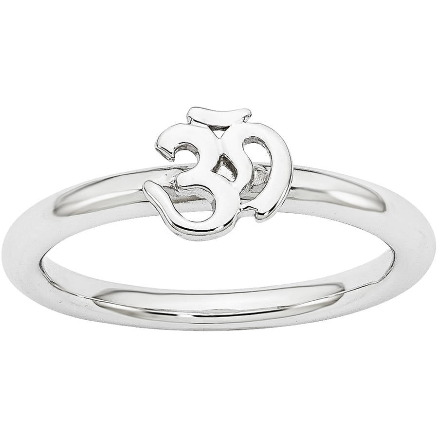 Sterling Silver Rhodium Ohm Ring - Walmart.com