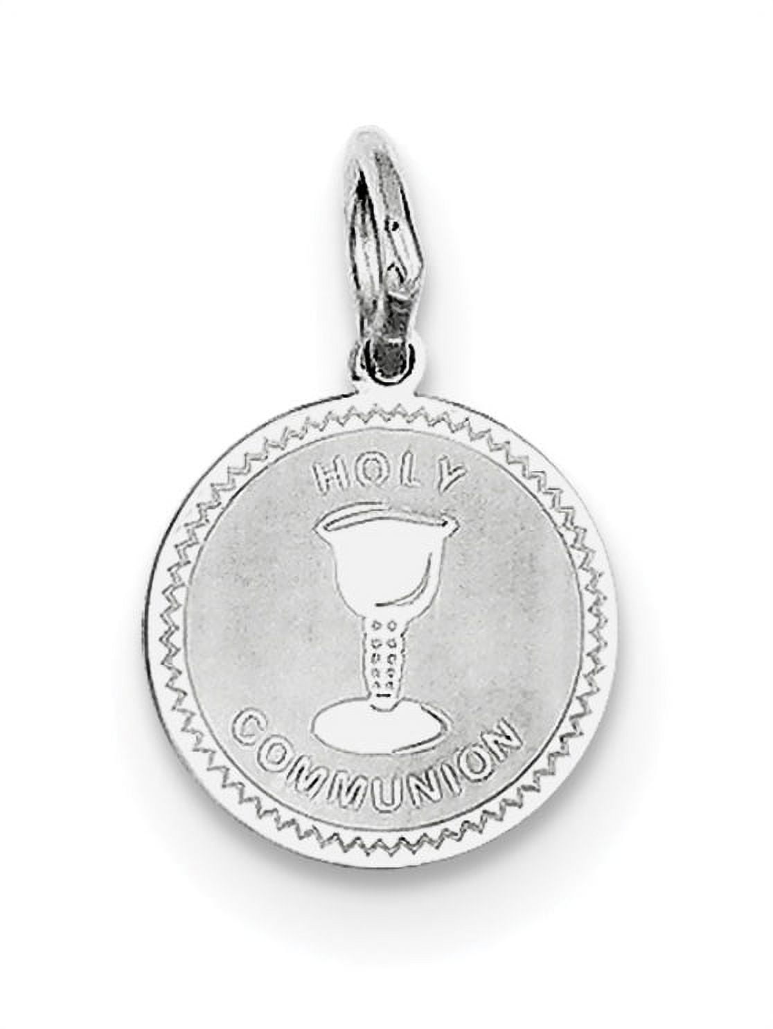 Sterling Silver Rhodium-Plated Holy Communion Disc Charm (20 X 15) Made ...