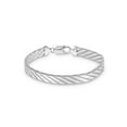 Sterling Silver Rhodium-Plated Riccio Diamond-Cut Bracelet, 7.5 ...