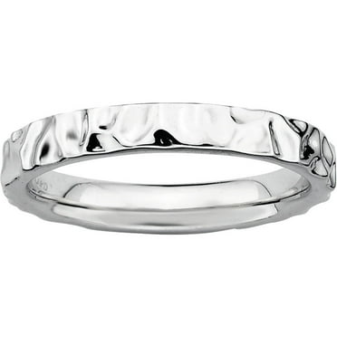 Sterling Silver Rhodium Polished Ring - Walmart.com