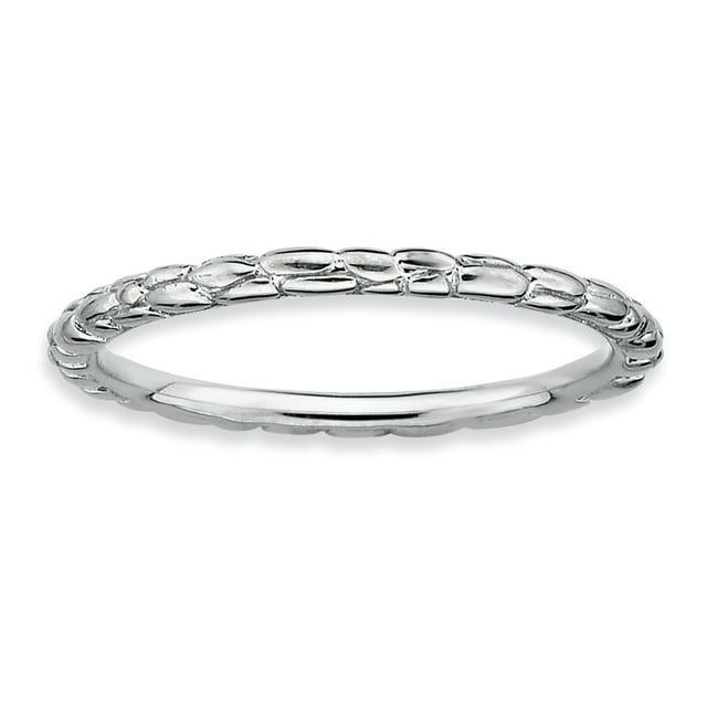 Sterling Silver Rhodium Twisted Ring - Walmart.com