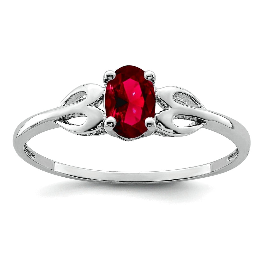 Sterling Silver Rhodium-plated Created Ruby Ring QBR20JUL - Walmart.com