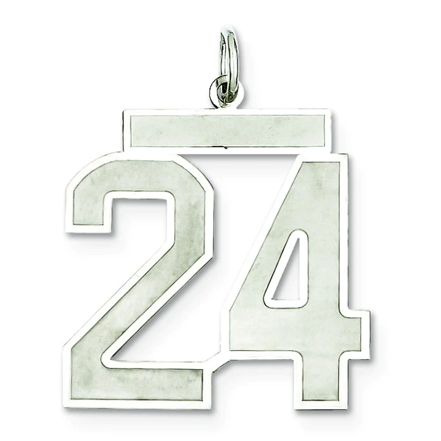 Sterling Silver Rhodium-plated Large Satin Number 24 Charm - Walmart.com