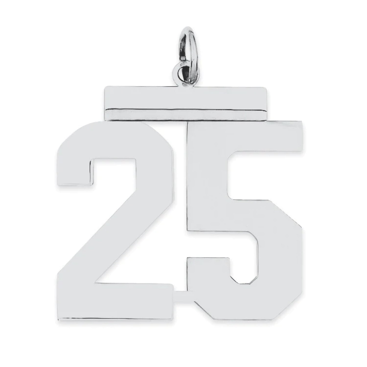 Sterling Silver/Rhodium-plated Polished Number 25 Charm Q-QPL25 ...