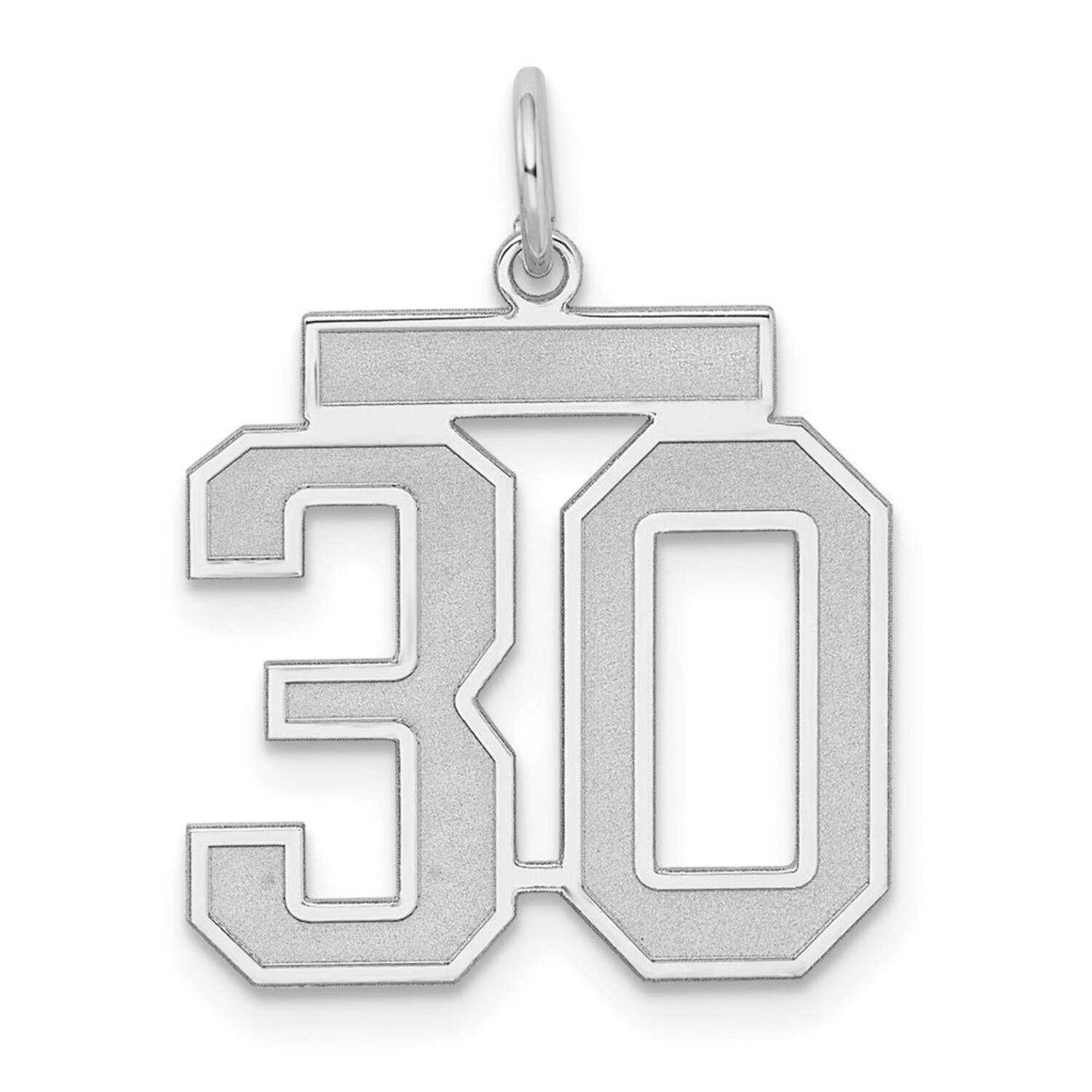 Sterling Silver/Rhodium-plated Satin Number 30 Charm QPM30 - Walmart.com