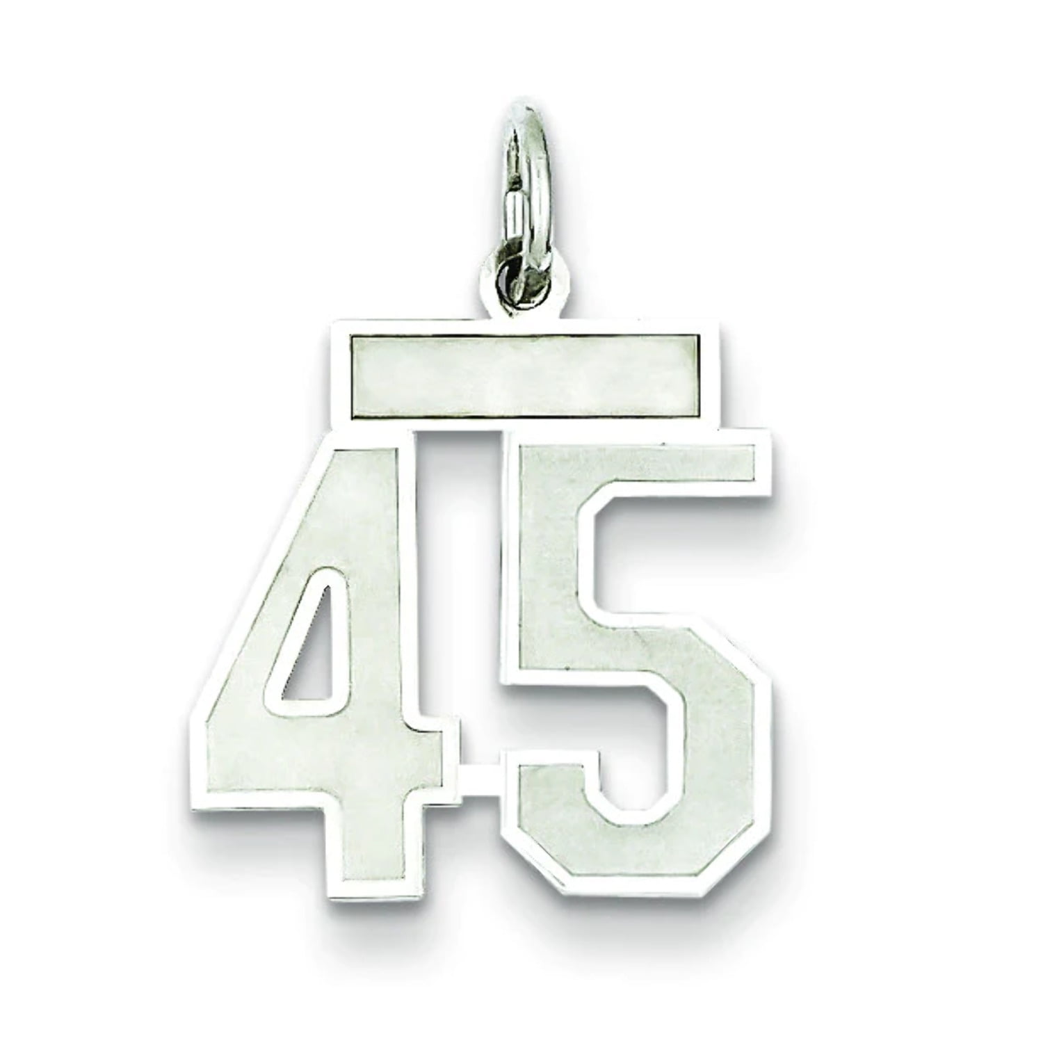 Sterling Silver/Rhodium-plated Satin Number 45 Charm QPS45 - Walmart.com