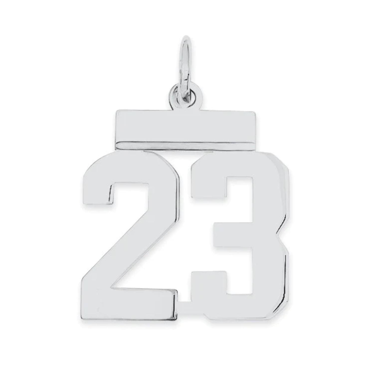 Sterling Silver Rhodium-plated Small Polished Number 23 Charm - Walmart.com