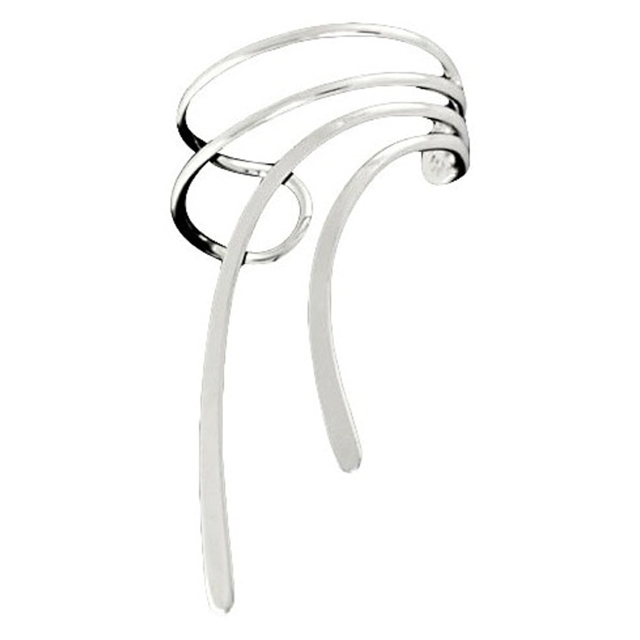 Sterling Silver Right Only Long Wave Ear Cuff Wrap - Walmart.com