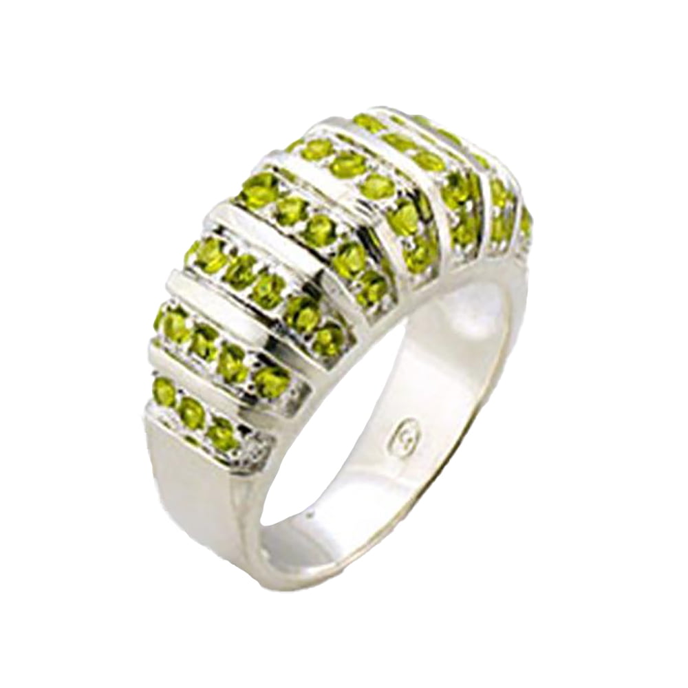Sterling Silver Ring Synthetic Peridot 31814 for Women Style High ...