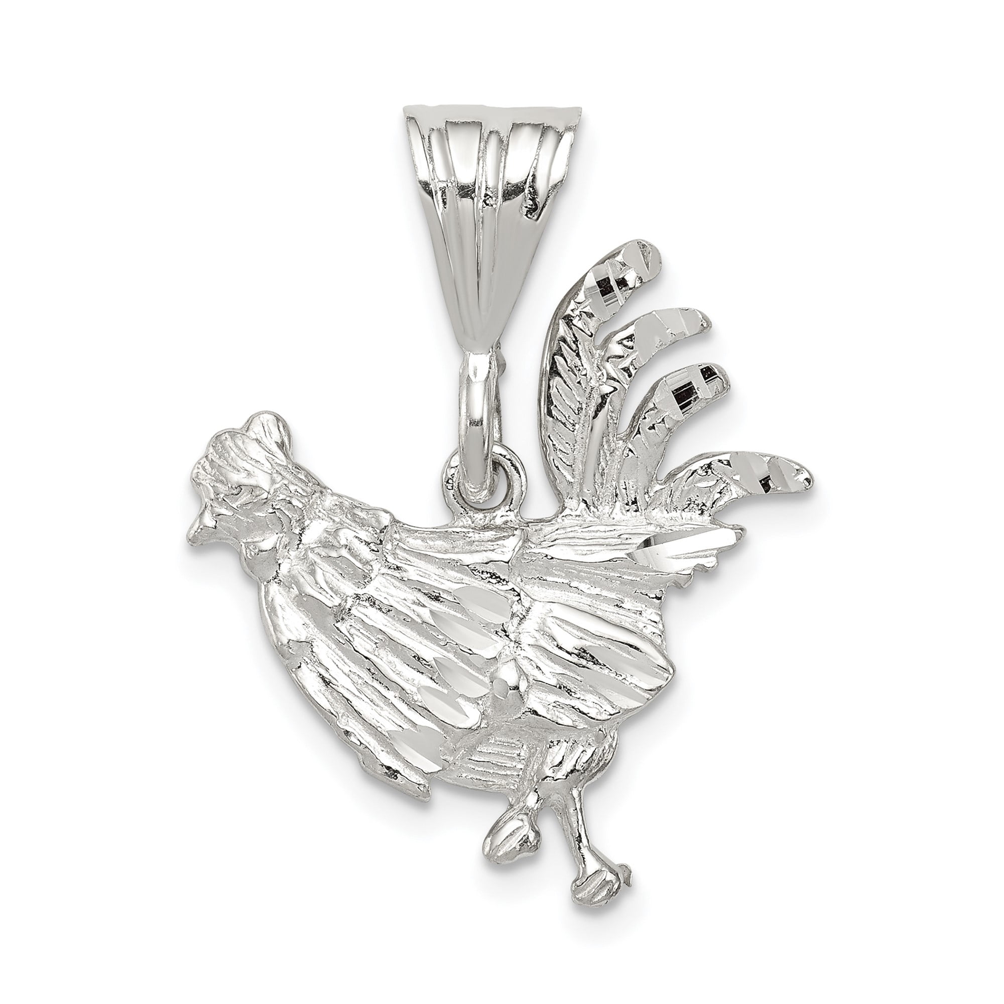Sterling Silver Rooster Pendant Necklace for Men and Women, Rustic Farm ...