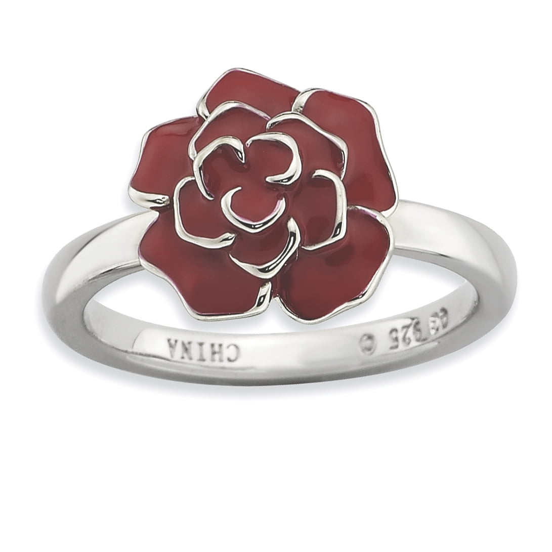 Sterling Silver Rose Ring - Walmart.com