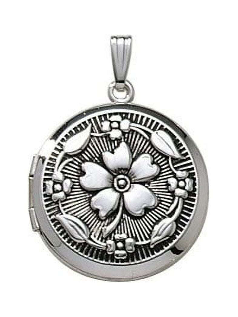 Sterling Silver Round Antique Locket Picture Locket 1 in x 1 in ...