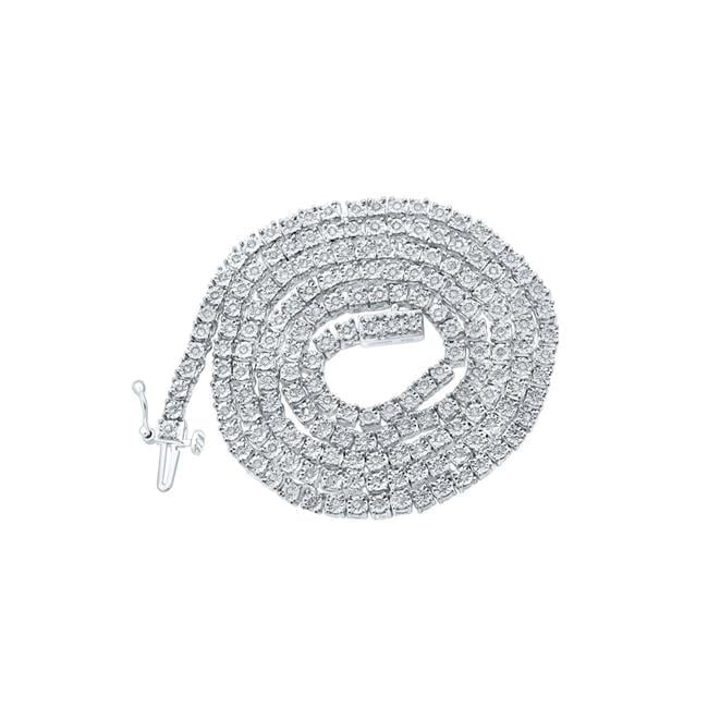 Sterling Silver Round Diamond 22 in. Link Chain Necklace - 1.375 CTTW ...