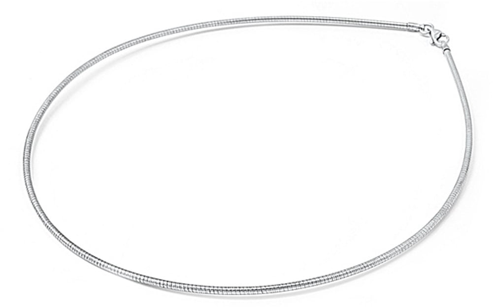 Sterling Silver Round Omega Snake Chain 1.9mm Solid 925 Italy Wire ...