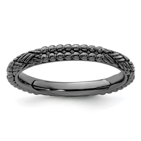 Sterling Silver Ruthenium-Plated Patterned Ring - Walmart.com