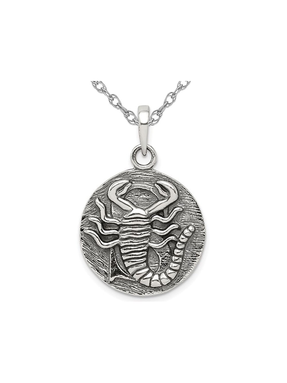 Sterling Silver SCORPIO Charm Zodiac Astrology Pendant Necklace with ...