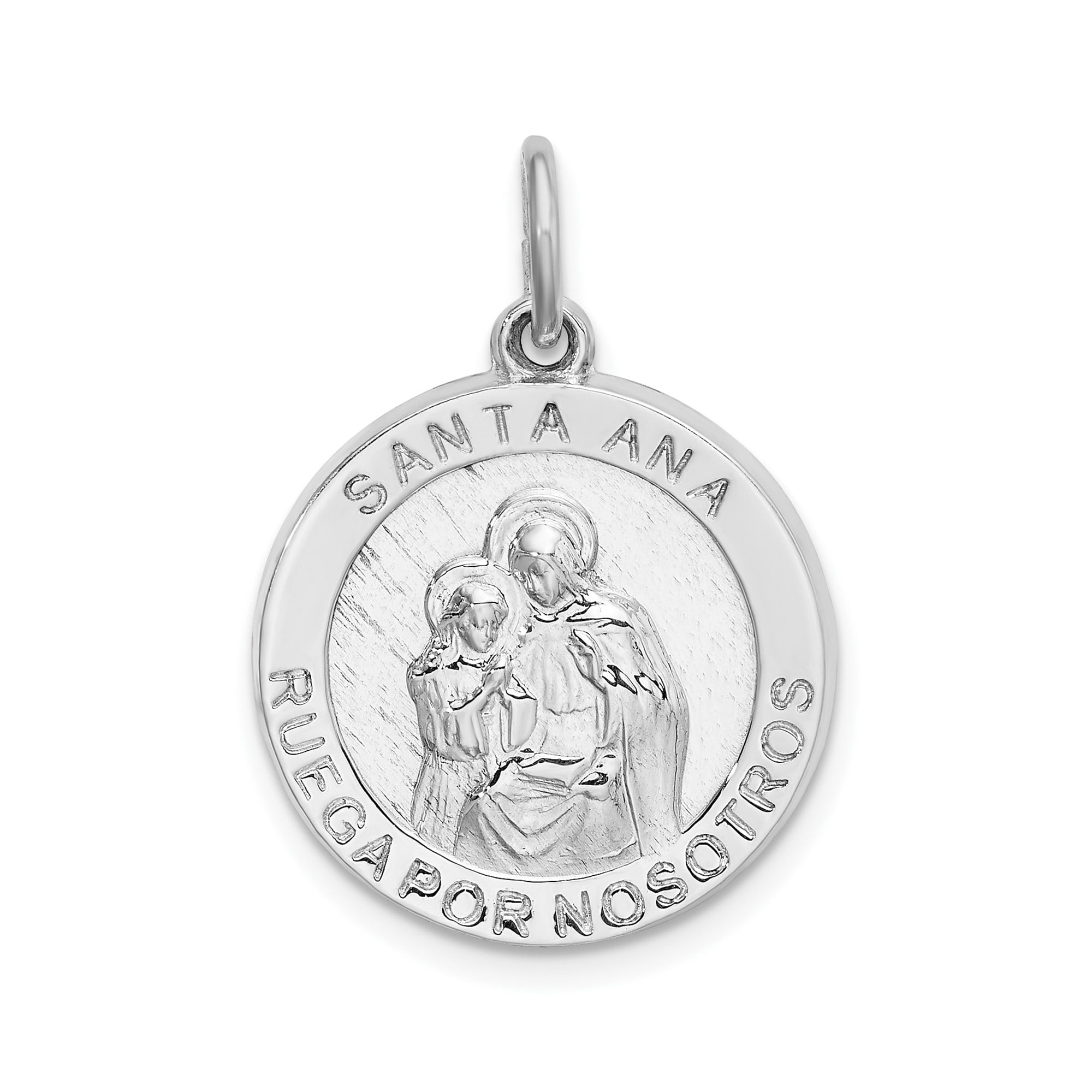 Sterling Silver Saint Anne Pendant Necklace with Virgin Mary, Catholic ...