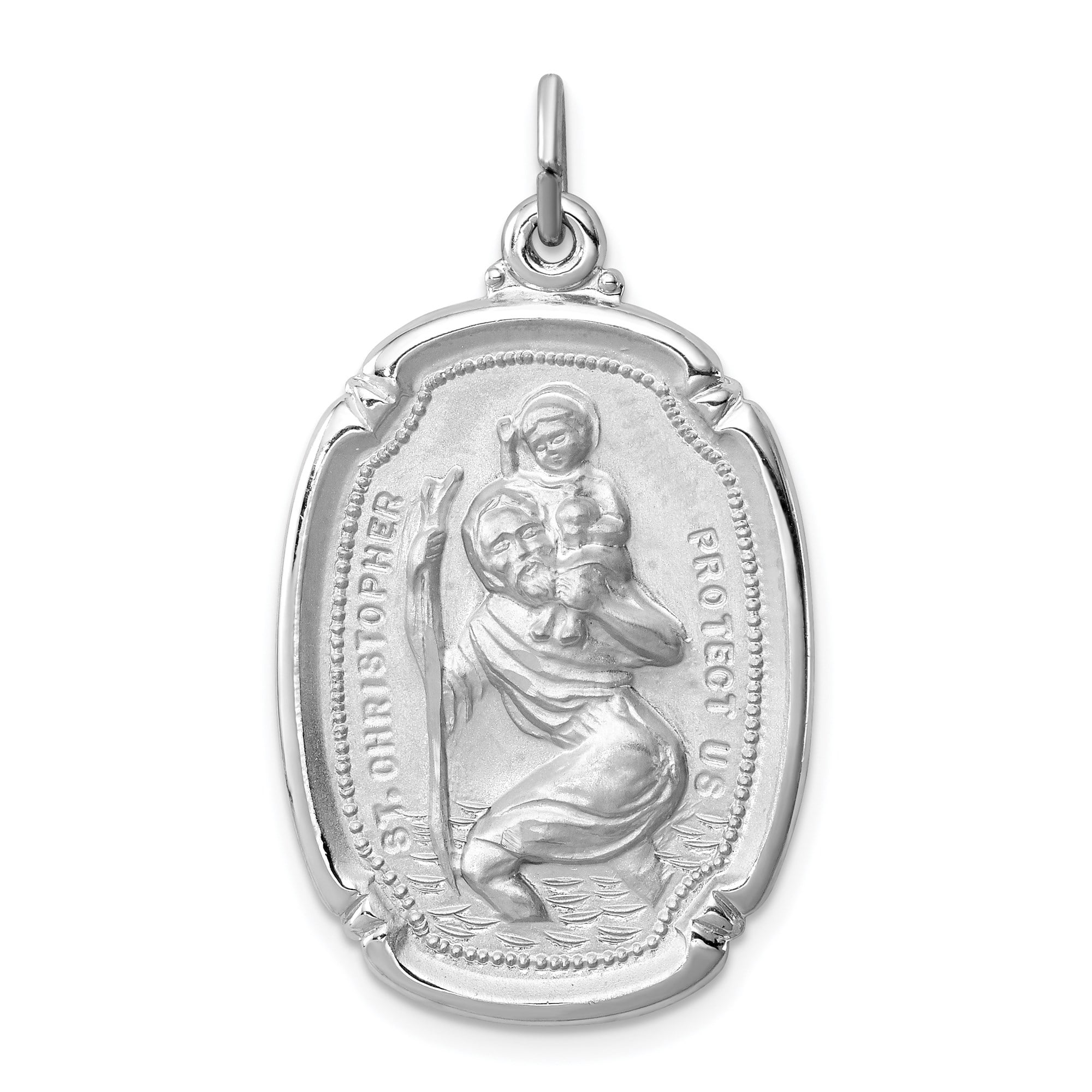 Sterling Silver Saint Christopher Medal Necklace for Protection with ...