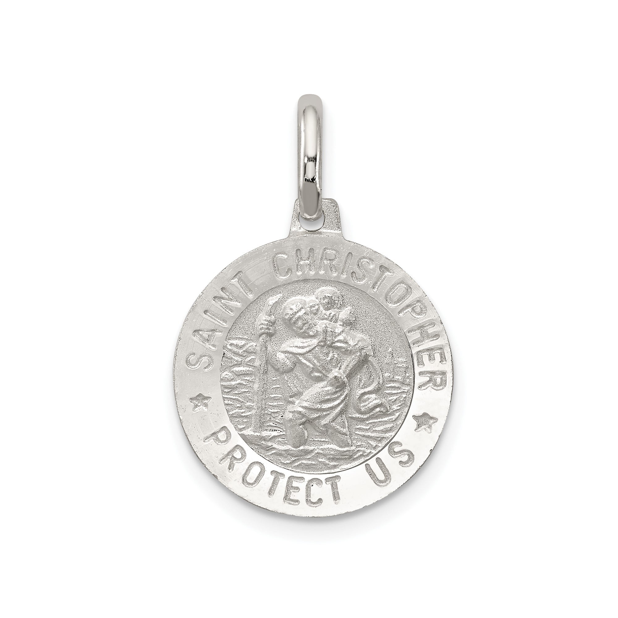 Sterling Silver Saint Christopher Medal Pendant Necklace for Protection ...